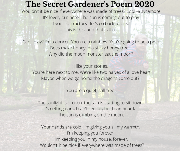 The Secret Gardeners Poem 2020 - Secret Garden Outdoor Nursery